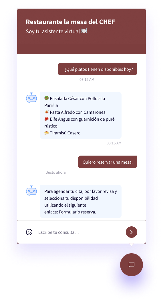 ChatBot para Restaurantes【 Comienza Ahora